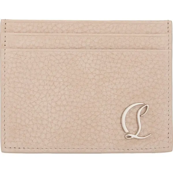 CHRISTIAN LOUBOUTIN Mooncrest Card Holder - Bg3e-beige/silver