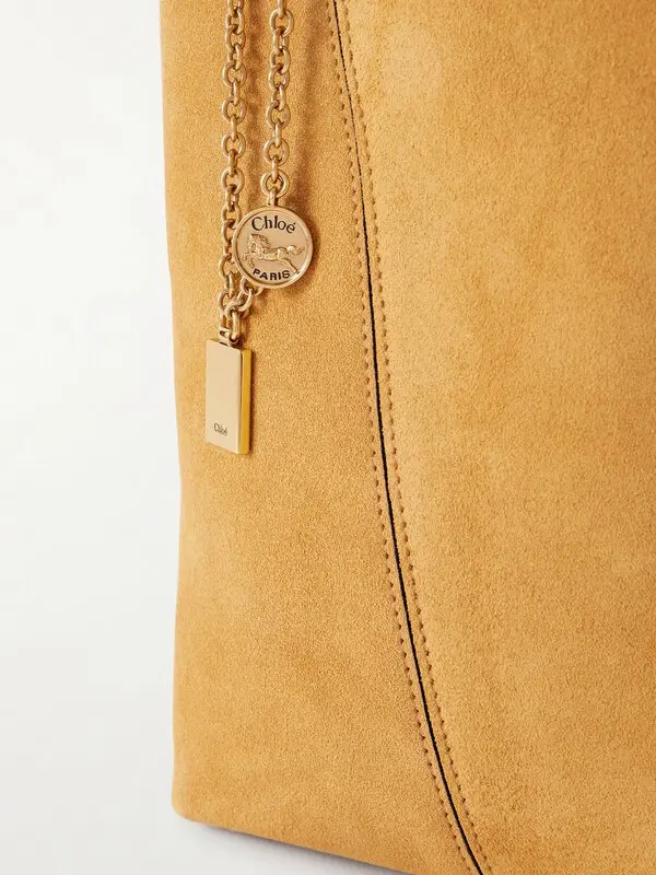 Chloé Embellished Suede Tote - Brown