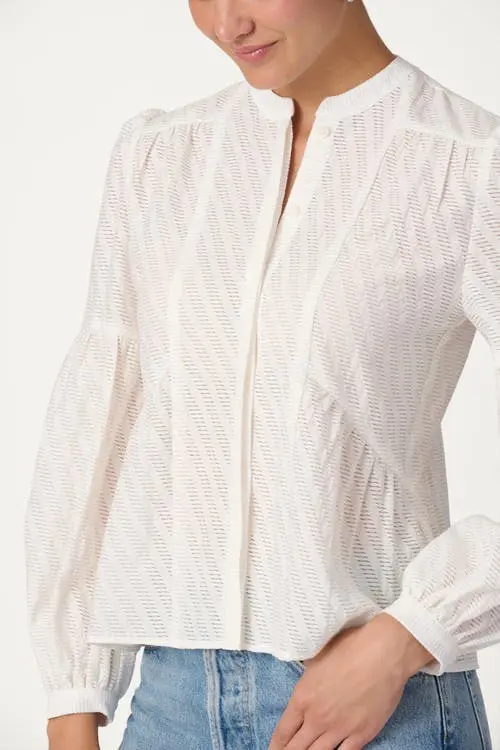Shoshanna Breeze Stripe Burnout Flynn Top