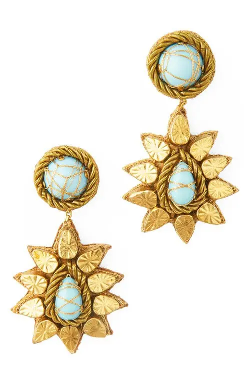 Deepa Gurnani Ade Statement Drop Earrings - Blue