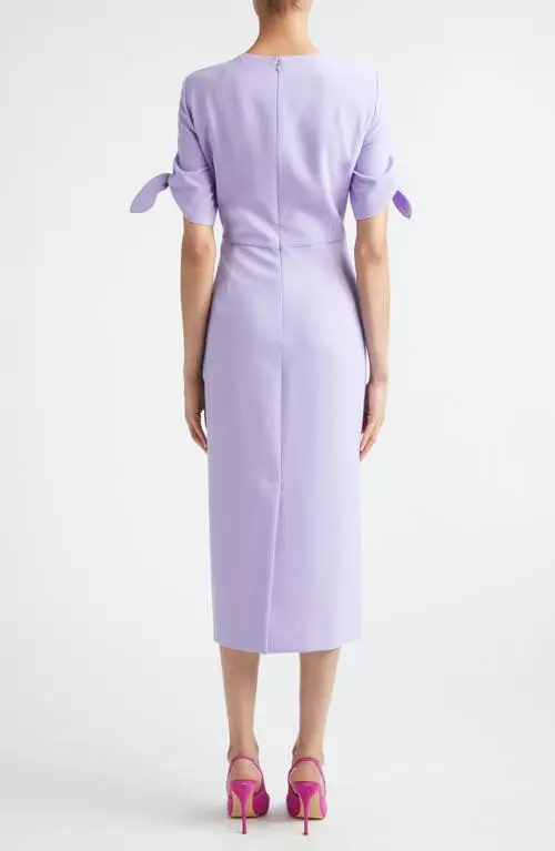 Carolina Herrera Tie-sleeve Stretch Crepe Midi Sheath Dress