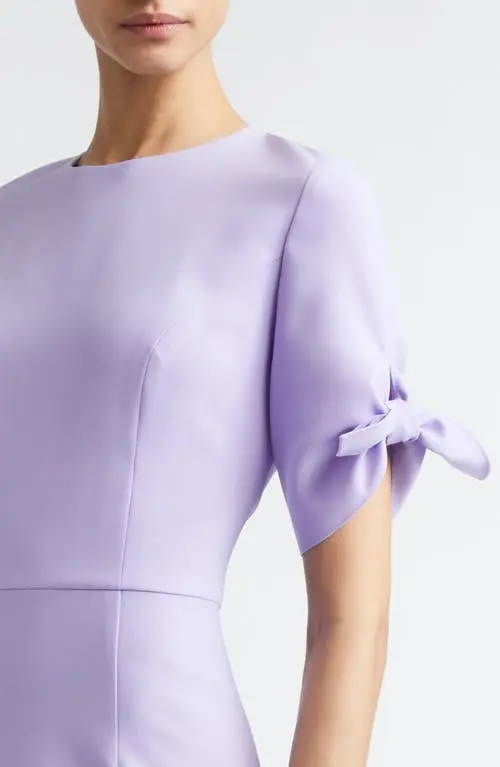 Carolina Herrera Tie-sleeve Stretch Crepe Midi Sheath Dress