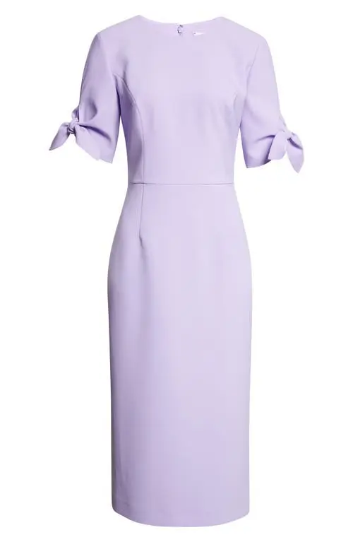 Carolina Herrera Tie-sleeve Stretch Crepe Midi Sheath Dress