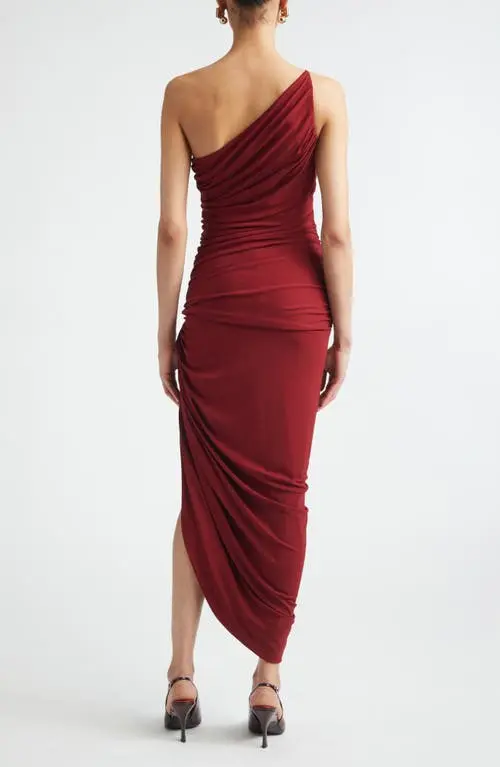 Carolina Herrera Asymmetric Ruched One-shoulder Jersey Dress - Rioja