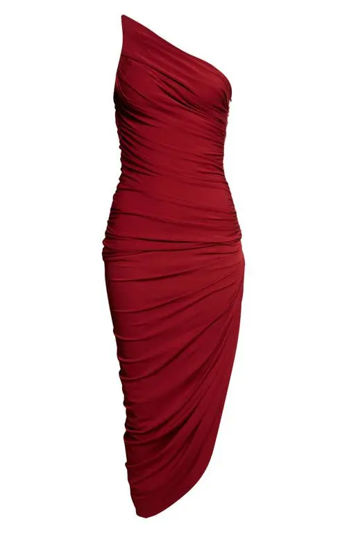 Carolina Herrera Asymmetric Ruched One-shoulder Jersey Dress - Rioja