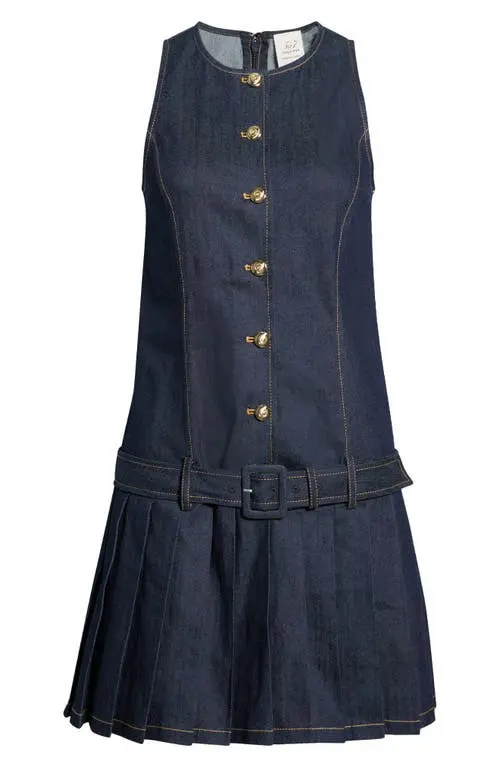 Cinq À Sept Elyse Pleated Denim Minidress - Indigo