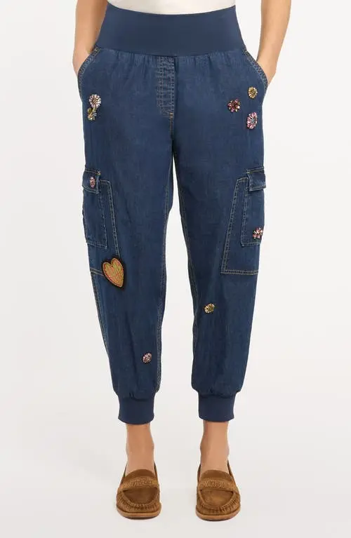Cinq À Sept Giles Retro Love Cargo Jeans - Abyss/multi