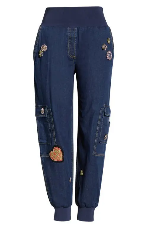 Cinq À Sept Giles Retro Love Cargo Jeans - Abyss/multi