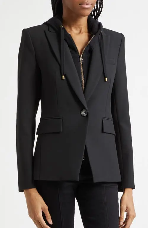Veronica Beard Miller Stretch Crepe Dickey Jacket - Black
