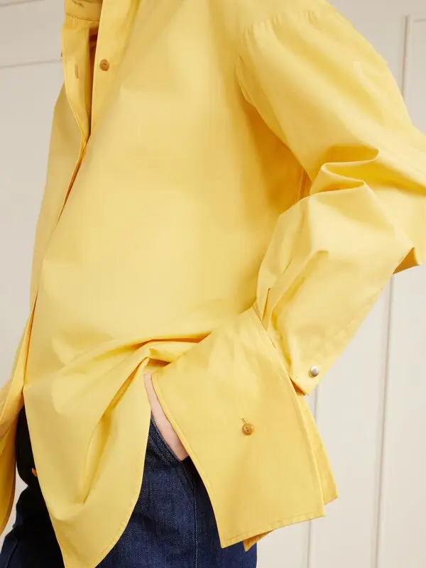 Ossou Wren Cotton-poplin Shirt - Yellow