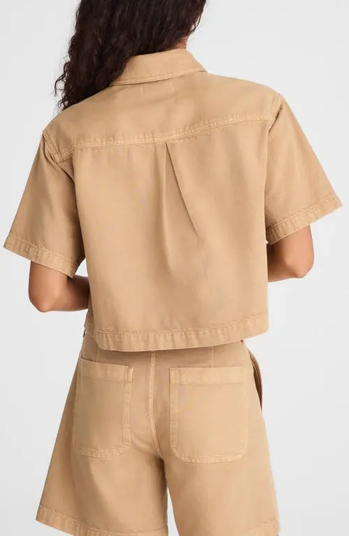 Madewell Boxy Crop Button-up Shirt In Airy Denim