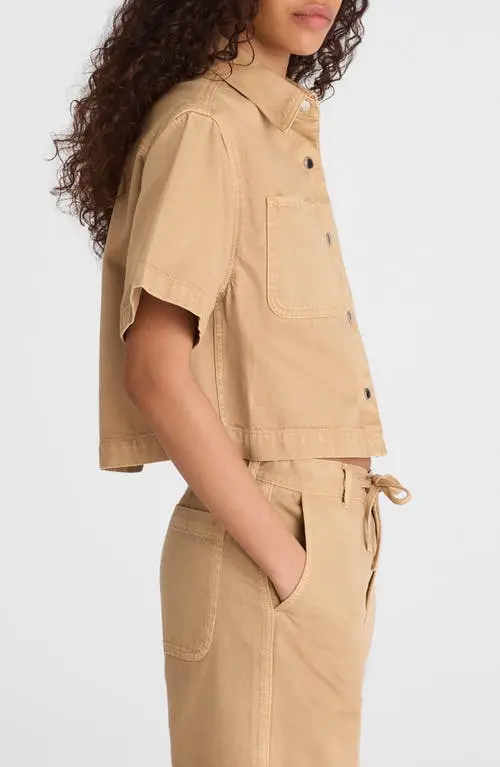 Madewell Boxy Crop Button-up Shirt In Airy Denim