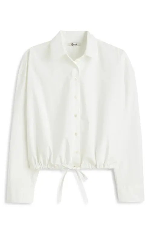 Madewell Cotton Poplin Drawstring Button-up Shirt