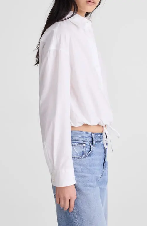 Madewell Cotton Poplin Drawstring Button-up Shirt - White