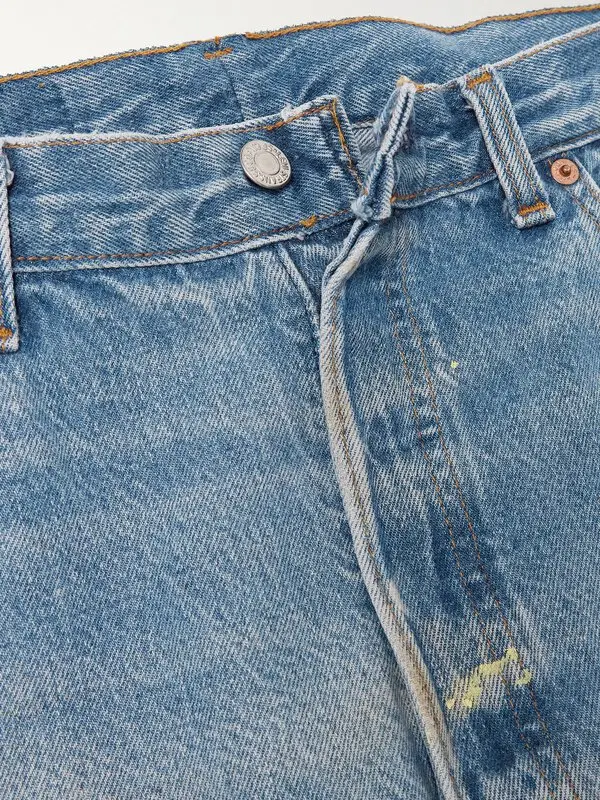 B Sides Lasso Distressed Cropped Wide-leg Jeans