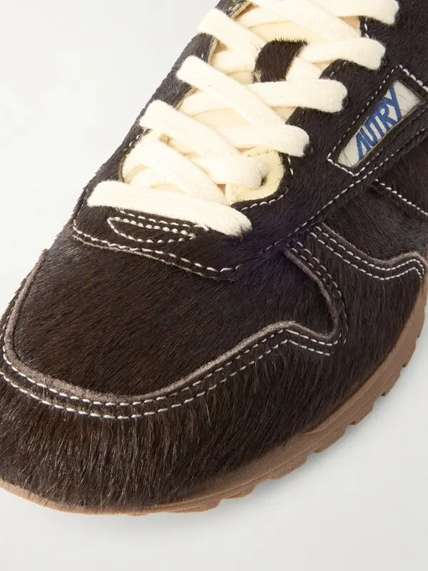 AUTRY Windspin Calf Hair Sneakers - Brown