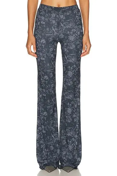 JADE CROPPER Flared Mesh Trousers