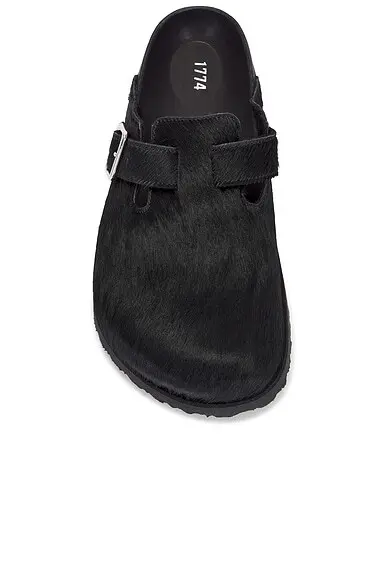 BIRKENSTOCK Boston Pony Hair Exq Mule - Black