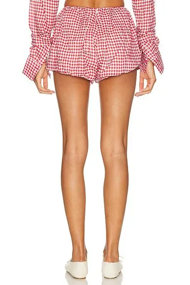 AEXAE Linen Balloon Short - Gingham Red