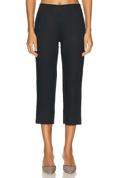 AEXAE Linen Capri Pants - Black