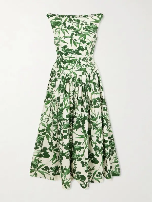 Cara Cara Zora Pleated Floral-print Cotton-poplin Maxi Dress