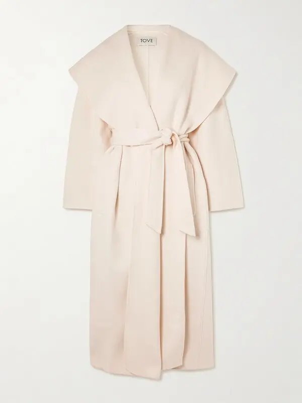 Tove Ondine Belted Wool-blend Coat - Neutrals