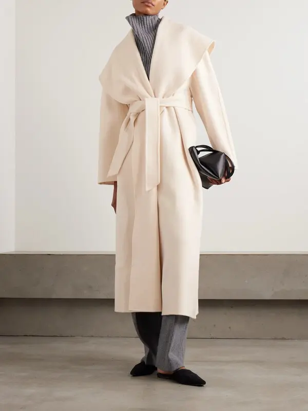 Tove Ondine Belted Wool-blend Coat - Neutrals