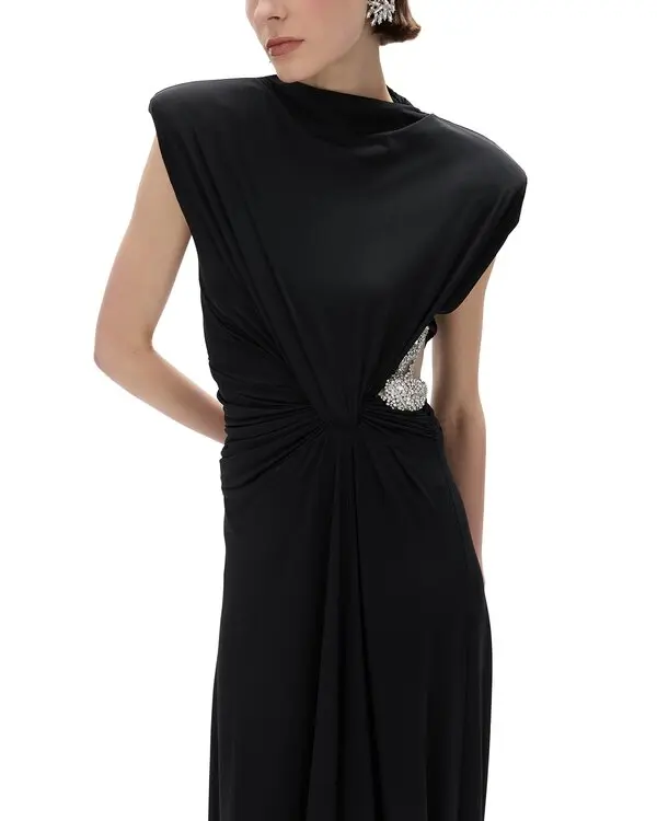 Rachel Gilbert Rico Side Cutout Gown - Black