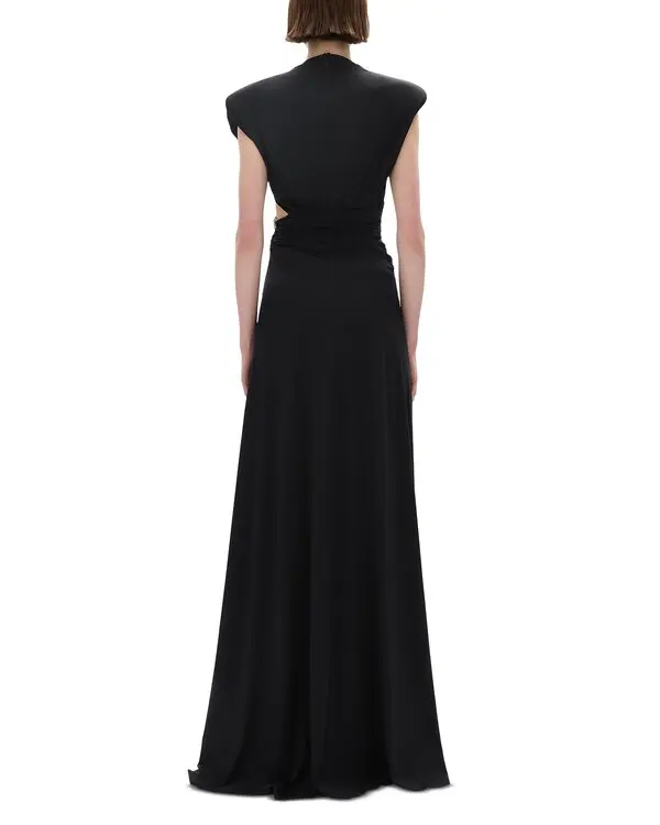 Rachel Gilbert Rico Side Cutout Gown - Black