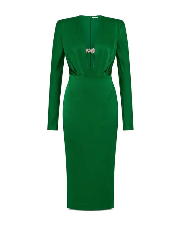 Rachel Gilbert Plunge Neck Dress