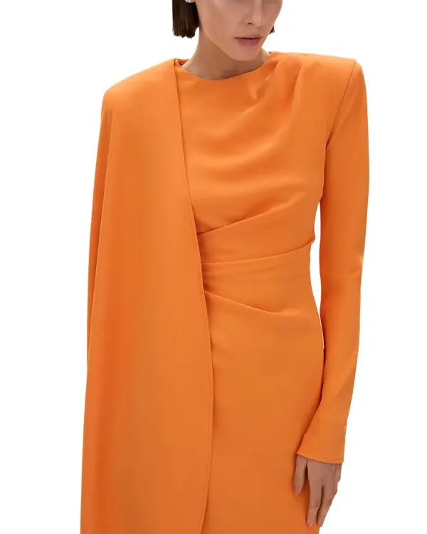 Rachel Gilbert Dion Cape Gown - Orange