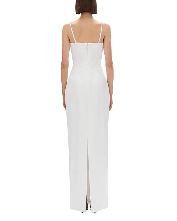 Rachel Gilbert Leora Rhinestone Strap Gown - Ivory