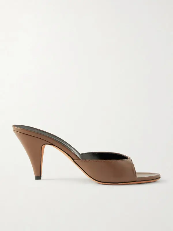 JUDE Haze Leather Mules - Brown