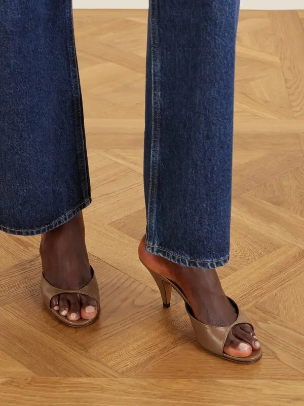JUDE Haze Leather Mules - Brown