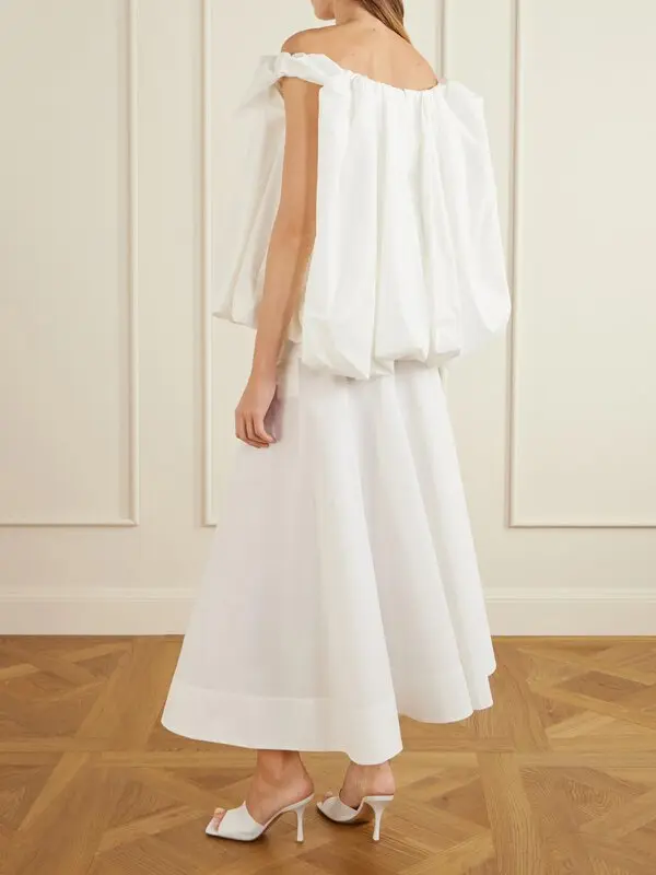 Jacquemus The Lavande Stretch Cotton-blend Voile Blouse - White