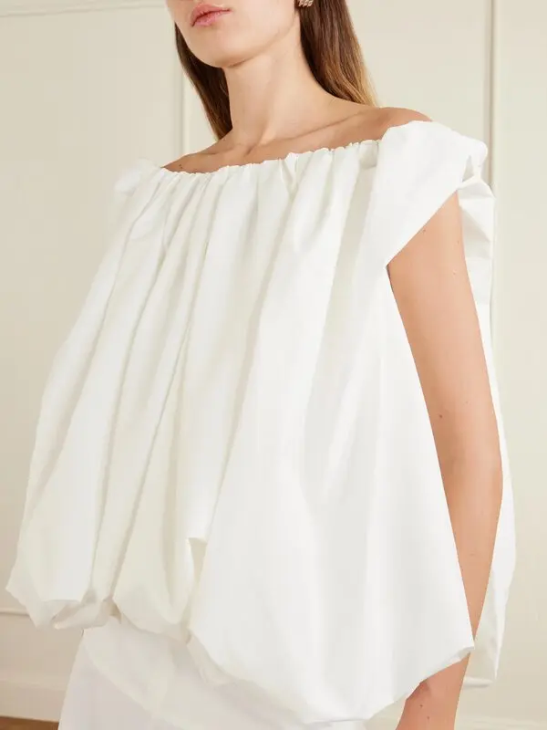 Jacquemus The Lavande Stretch Cotton-blend Voile Blouse - White