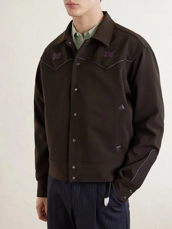 Needles Piping Cowboy Embroidered Jacket - Brown