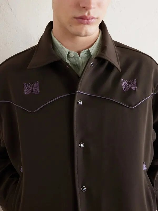 Needles Piping Cowboy Embroidered Jacket - Brown