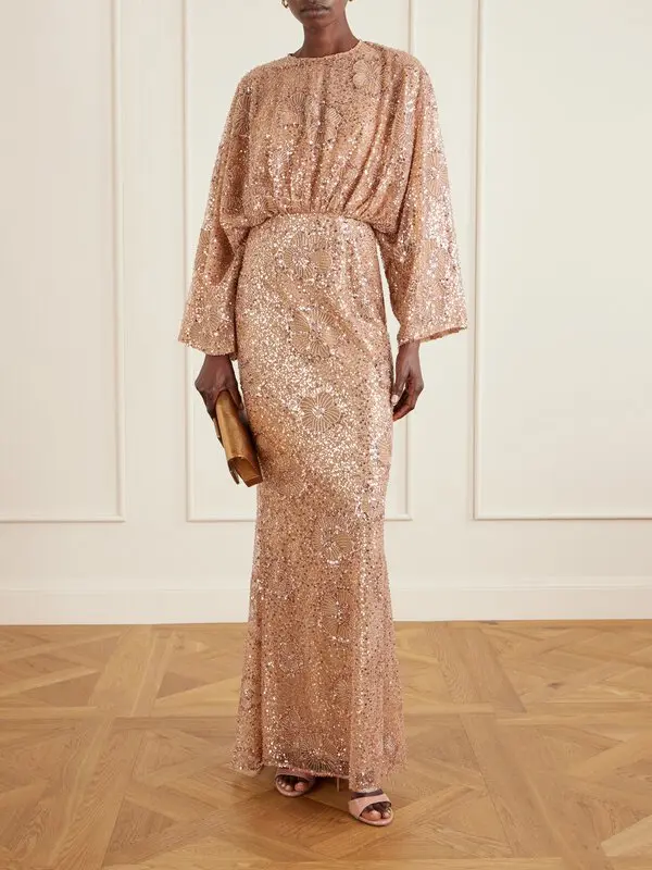 Elie Saab Embellished Silk-blend Tulle Gown