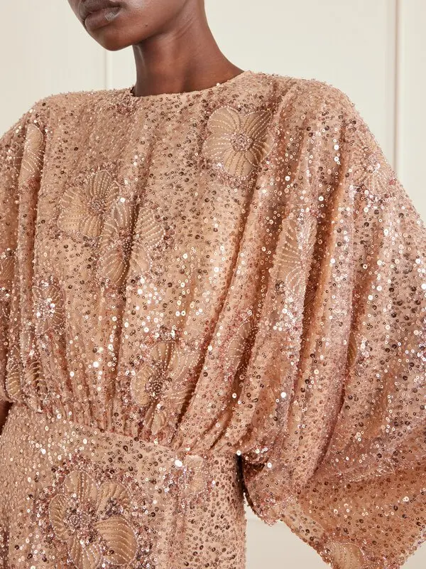 Elie Saab Embellished Silk-blend Tulle Gown