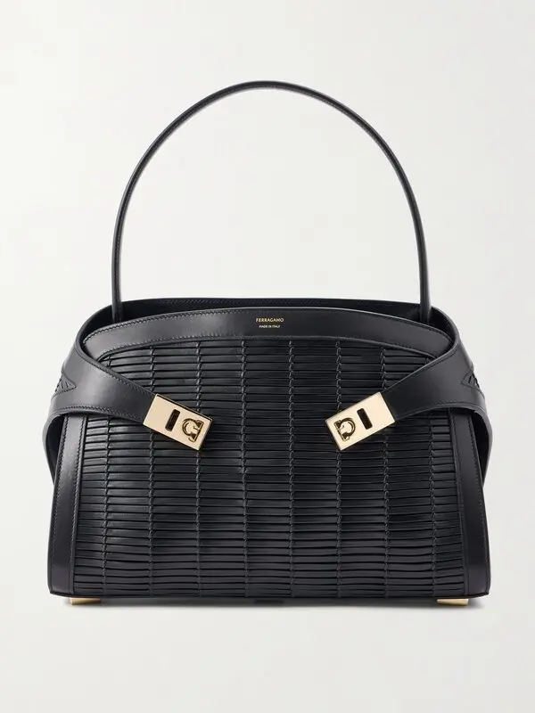 FERRAGAMO Hug Small Embellished Leather Tote