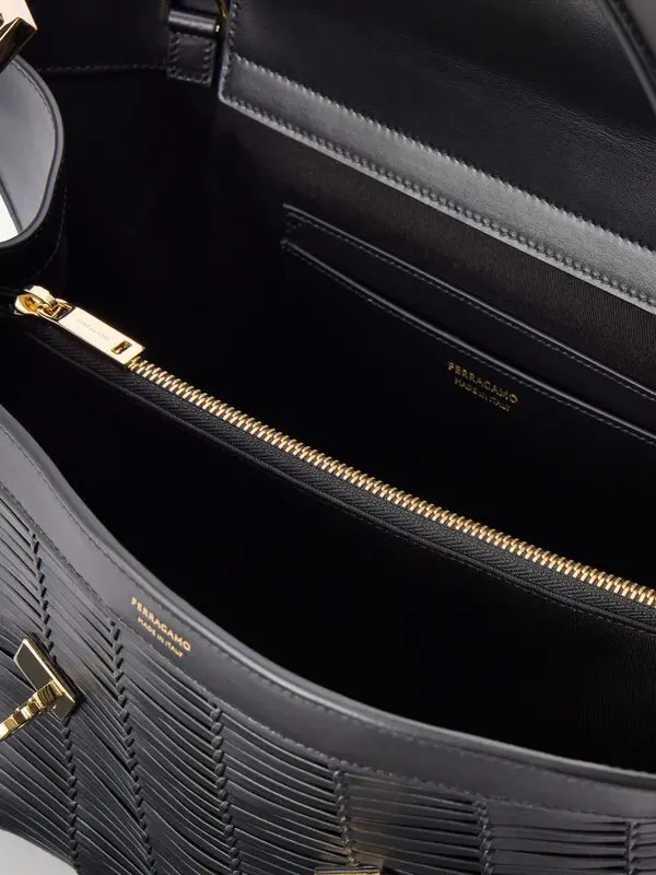FERRAGAMO Hug Small Embellished Leather Tote