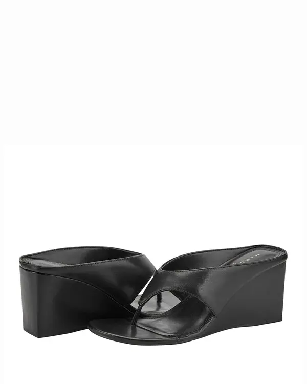 MARC FISHER LTD. Udena Wedge Sandals - Black