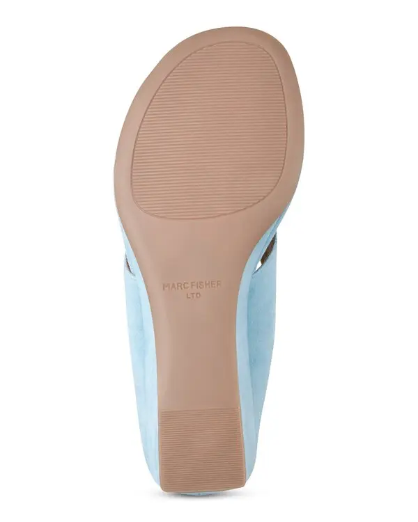MARC FISHER LTD. Udena Wedge Sandals - Light Blue