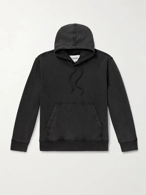CORRIDOR Cotton-terry Hoodie - Black