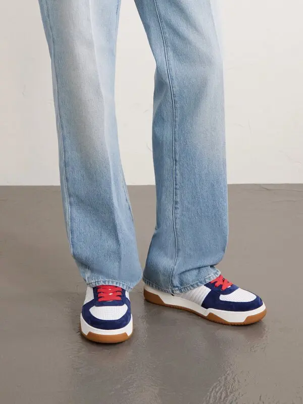 Valentino Garavani Sparry Leather And Suede Sneakers