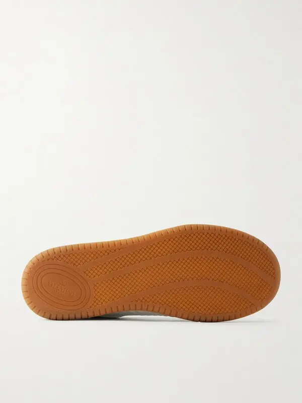 Valentino Garavani Sparry Leather And Suede Sneakers