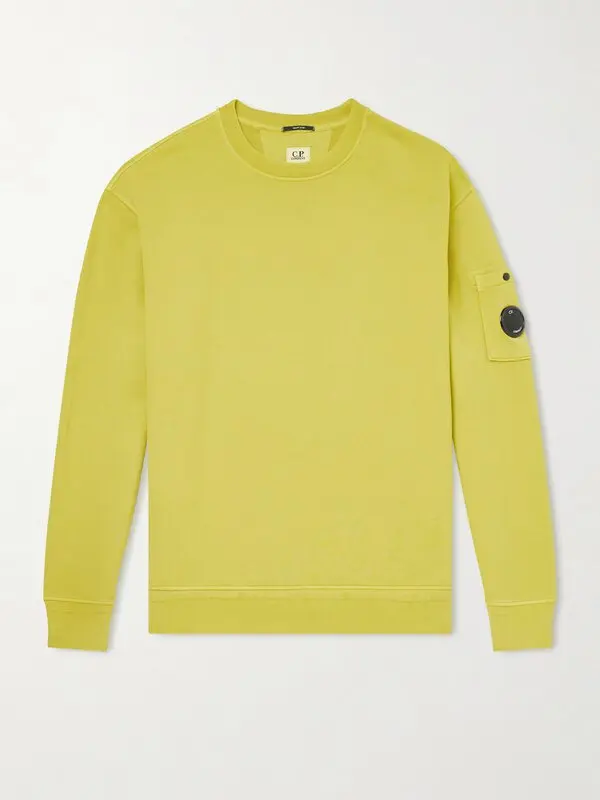 C.P. COMPANY Logo-appliquéd Cotton-fleece Sweatshirt