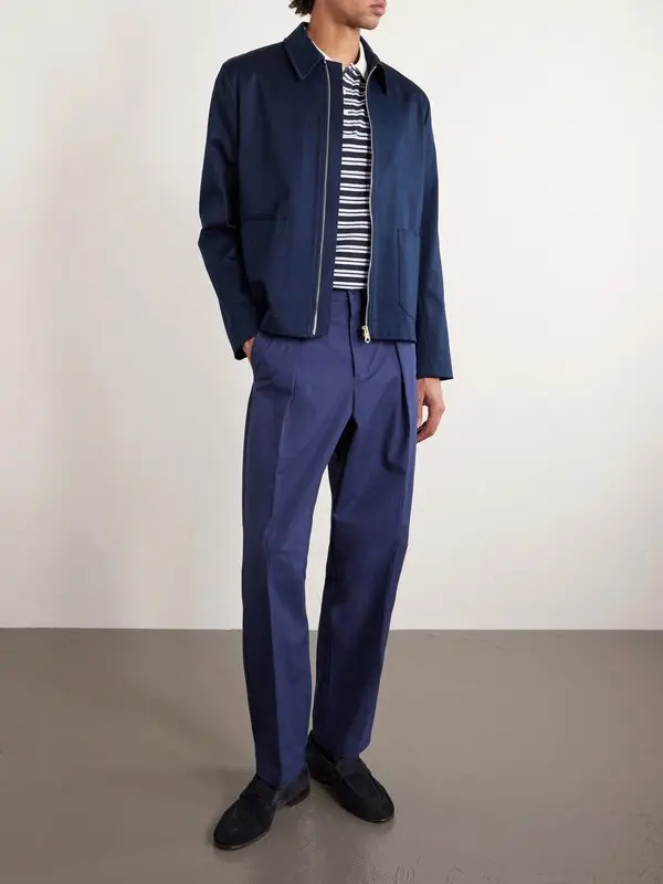 A.p.c. Renato Straight-leg Cotton-twill Trousers - Blue