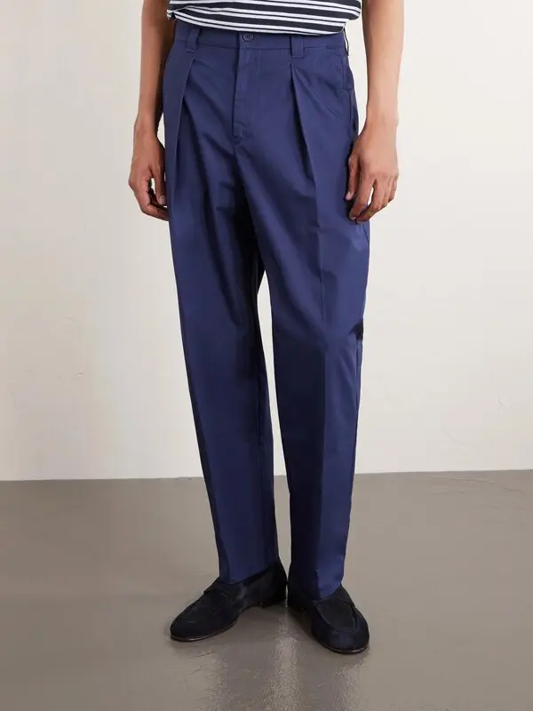 A.p.c. Renato Straight-leg Cotton-twill Trousers - Blue